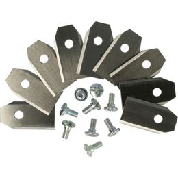 9x Ersatz-Messer kompatibel mit Gardena 220AC, 230ACX, 260ACX, 265ACX, 105, 305, 308, 310 Rasenmäher - Ersatzklinge Silber, Stahl - vhbw