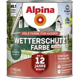 Alpina - Wetterschutzfarbe deckend 0,75 l moosgrün Holzschutzfarbe