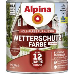 Alpina - Wetterschutzfarbe deckend 0,75 l schwedenrot Holzschutzfarbe