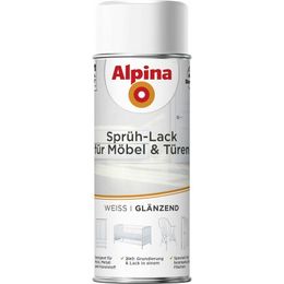 Alpina - Sprühlack für Möbel & Türen 400 ml weiß glänzend Sprühlacke