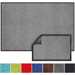 Floordirekt - Schmutzfangmatte Monochrom Silbergrau 40 x 60 cm - Silbergrau