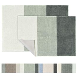 Floordirekt - Badematte Horizont Dunkelgrau/Grau/Hellgrau 50 x 80 cm - Dunkelgrau