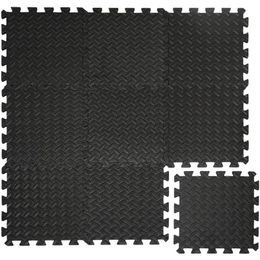 Eyepower Fitness Puzzle Mat black 9 pcs each 30x30x1cm - schwarz