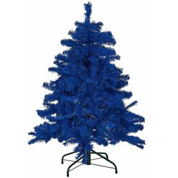 Beliani - Weihnachtsbaum 120 cm Blau aus Kunststoff mit Ständer Weihnachtszeit Weihnachten Wohnzimmer Modern - Blau