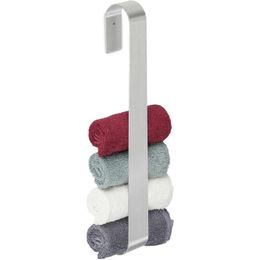 Handtuchhalter ohne Bohren, Edelstahl, 45 cm, selbstklebende Handtuchstange, Gästehandtuchhalter Bad, silber - Relaxdays