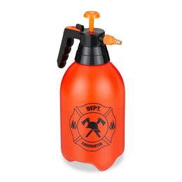 Relaxdays - Feuerlöscher Wasserspritze Kinder, 3 l Wassertank, Feuerwehrmann Spielzeug, Wasserpistole für Sommer, orange