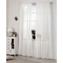 WOLTU - Gardinen transparent mit Kräuselband Stores Voile (1 Stück) creme 140x245 cm