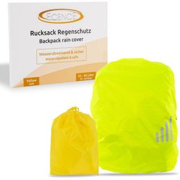 Ecence - 1x Regenschutz Rucksack 35-45L mit Aufbewahrungsbeutel Gelb Regenhülle Überzug