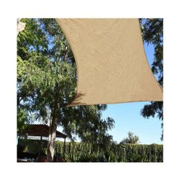5 x 5 m quadratisches wasserdichtes Polyester-Sonnensegel 5 x 5 m, Sand 165 gr/m2 UV-Gartenmarkise