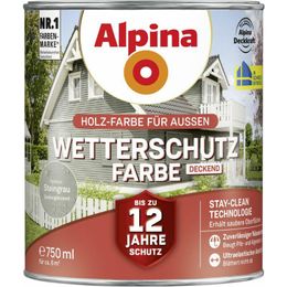 Alpina Wetterschutzfarbe deckend 0,75 L steingrau Holzschutzfarbe