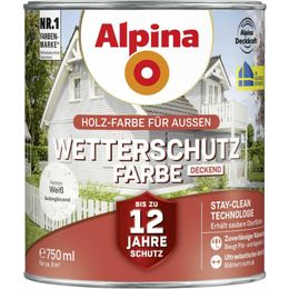 Alpina - Wetterschutzfarbe deckend 0,75 l weiß Holzschutzfarbe