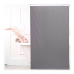 Duschrollo, 100x240 cm, Seilzugrollo für Dusche & Badewanne, Decke & Fenster, Badrollo wasserabweisend, grau - Relaxdays