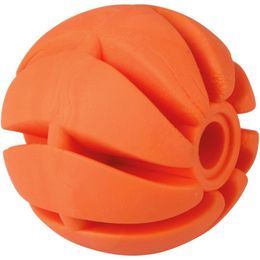 Bestlivings Hundespielball ( Orange ) Ø7cm, 4er Pack Spielball (100% tpe) Snackball, Zahnpflege, Hundespielzeug Wurfspielzeug, Spiralball für Hunde - Orange