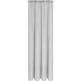 Vorhang Halbtransparent mit Kräuselband Gardine Seidengewebe mit Flaum (1 Stück) hellgrau 135x245 cm - hellgrau - WOLTU