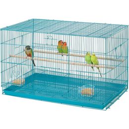 Stapelbarer breiter Vogelkäfig, Flugkäfig mit Sitzstangen für Papageien, Sittiche und andere Vögel, Weiß 76 x 45,5 x 45,5 cm - Yaheetech