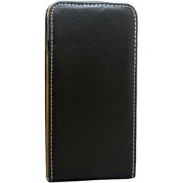 MARKENLOS Flip Case kompatibel mit iPhone 14 Pro Max Handy Tasche vertikal aufklappbar Schutzhülle Klapp Hülle Schwarz - Schwarz