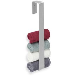 Handtuchhalter ohne Bohren, 45 cm, selbstklebende Handtuchstange, Gästehandtuchhalter Bad, Edelstahl, silber - Relaxdays