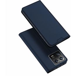 MARKENLOS Buch Tasche kompatibel mit Xiaomi 13 Pro Hülle Etui Brieftasche Schutzhülle mit Standfunktion, Kartenfach Blau