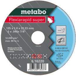 Flexiarapid super 115x1,6x22,23 Inox, Trennscheibe, gekröpfte Ausführung - Metabo