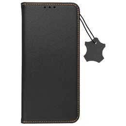 MARKENLOS - Smart Pro Echt Buchtasche Leder Tasche Lederbuch Hülle Cover Case Handy-Hülle Handytasche kompatibel mit Samsung Galaxy A04s Schwarz