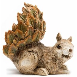 TrendLine - Dekofigur Eichhörnchen 21,5 x 21,5 cm braun grün Jahreszeitliche Dekoration