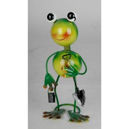 BURI - Frosch Gartenstecker Metall- Gartendekoration Gartenfigur Pflanzenstecker Frog