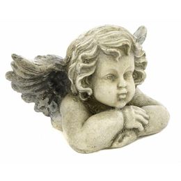 TrendLine - Figur Engel 28 x 18 cm antik grau Gartenfiguren