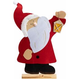 Dekofigur Weihnachtsmann mit Holzaufsteller 54x8x81cm Weihnachten Xmas - TrendLine