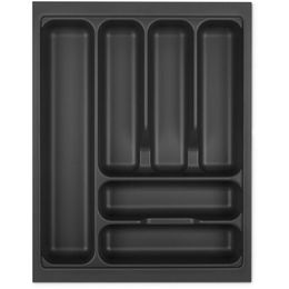 SO-TECH® Orga-Box viii Besteckeinsatz Besteckkasten 361 x 480 mm Lavagrau mit Perlstruktur für 45er Schränke in Häcker Küchen - Color