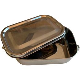 Lunchbox, Brotdose, Vesperdose aus Edelstahl, rechteckig 17 x 11,5 x 5cm - daniplus