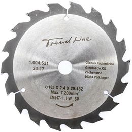 TrendLine HM-Kreissägeblatt 185 mm, Bohrung 20 mm, 18 Zähne