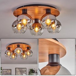hofstein Koyoto Deckenleuchte Glas 15 cm Naturfarben, Schwarz, 5-flammig