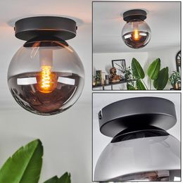 hofstein Gastor Deckenleuchte Glas 15 cm Rauchfarben, 1-flammig