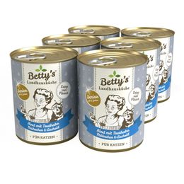 Betty's Landhausküche SENIOR Katze Rind mit Truthahn, Möhrchen & Lachsöl 6x 400g