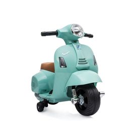 Moni Kinder Elektromotorrad Vespa GTS Super Sport, Roller, Frontleuchten, Hupe grün