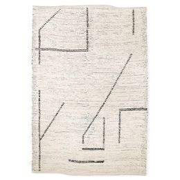 HKliving - Handgewebter Teppich Baumwolle, 200 x 300 cm, cream / charcoal