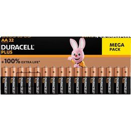 Duracell Plus AA, 32er Pack, AA Batterie, Alkaline, 1.5 Volt