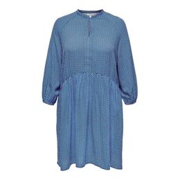 Only CARMAKOMA Shirtkleid Gemustertes Langarm Kleid Plus Size Übergrößen Blusen Dress CARELVIRO (knielang) 4575 in Blau