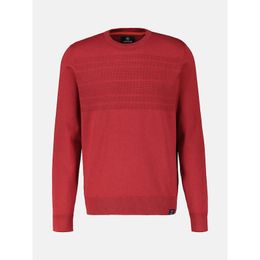 Lerros Strickpullover &raquo;Strickpullover, tonal gestreift&laquo; RUBY RED XL XL Tonal-abgesetzter Streifen
