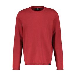 Lerros Herren Lerros Strickpullover &raquo;Lerros Rundhalspullover, Flachstrick&laquo; rot M