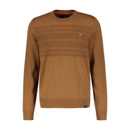 Lerros Herren Lerros Strickpullover &raquo;Lerros Strickpullover, tonal gestreift&laquo; braun S
