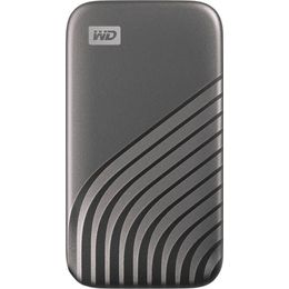 Western Digital WD My Passport™ SSD externe SSD (4 TB) 1050 MB/S Lesegeschwindigkeit, 1000 MB/S Schreibgeschwindigkeit, grau