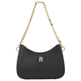 Tommy Hilfiger Schultertasche TH REFINED CHAIN SHOULDER BAG, im kleinen Format, schwarz