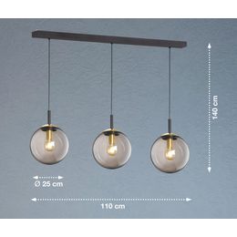 Fischer und Honsel Pendelleuchte FISCHER & HONSEL "Dini" Lampen Gr. 3 flammig, schwarz Pendelleuchten und Hängeleuchten