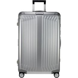 Samsonite Hartschalen-Trolley Lite-Box Alu, 76 cm, 4 Rollen, Hartschalenkoffer Premium-Aluminium Großer-Koffer TSA-Zahlenschloss, silberfarben