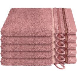 Schiesser Waschhandschuh Skyline Color im 5er Set, (5-St), MADE IN GREEN by OEKO-TEX®-zertifiziert, rosa