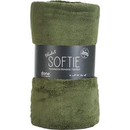 Wohndecke Softie, done.®, Extra weiche Wohndecke aus softigem Teddy-Stoff, Kuscheldecke, grün