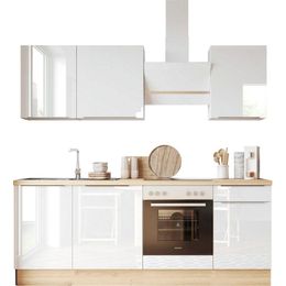 respekta Küchenzeile Safado aus der Serie Marleen, Breite 220 cm, hochwertige Ausstattung wie Soft Close Funktion, weiß