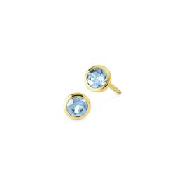 OROLINO Paar Ohrstecker 585/- Gelbgold Blautopas Sky Blue, gelb