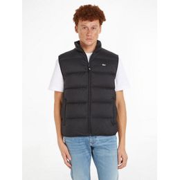 Tommy Jeans Daunenweste TJM LIGHT DOWN VEST mit Stehkragen, schwarz